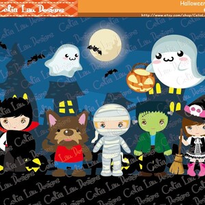 Halloween Clipart Halloween Party Digital Images Dracula Vampire Spooky ...
