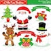 Christmas Clipart Santa Rudolph Reindeer Festive Bunting - Etsy