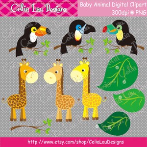 Jungle Animals Digital Clipart/ Cute Animals Clipart A003 /card Design ...