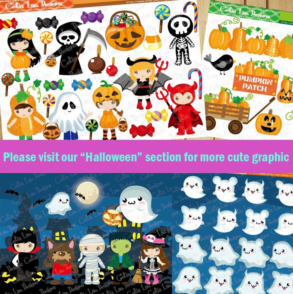 Witch Clipart Black Cat Clipart Happy Little Witches - Etsy