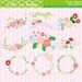 Flower Clipart, Floral Clipart, Floral Wreaths, Wedding Clipart ...