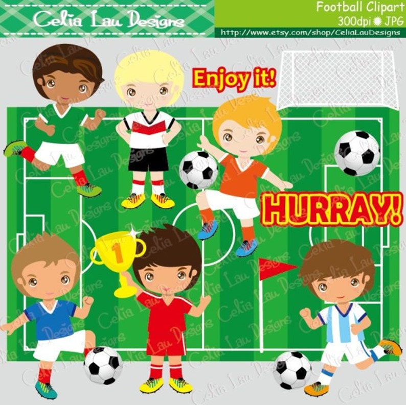 Football Party Clipart 2 Football Digital Clipart/ Soccer - Etsy