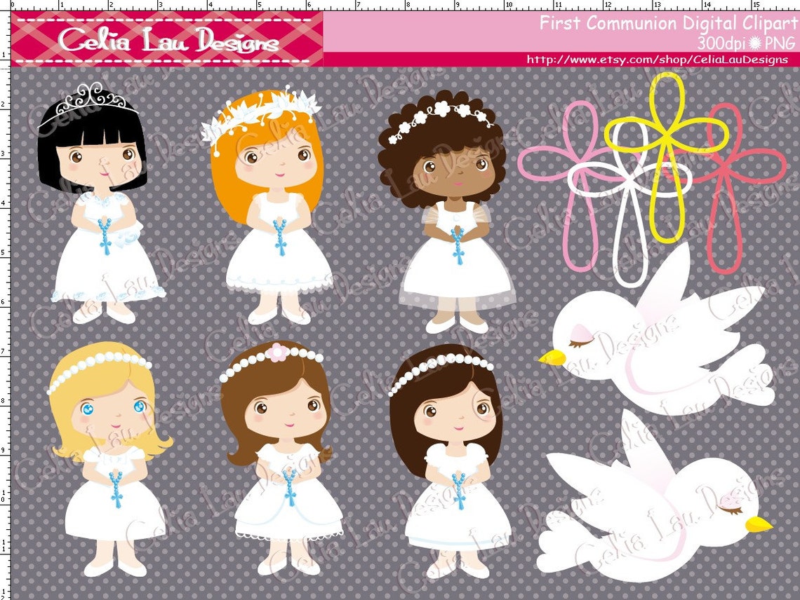 Niña primera comunión imágenes prediseñadas / niña 1ª comunión | Etsy