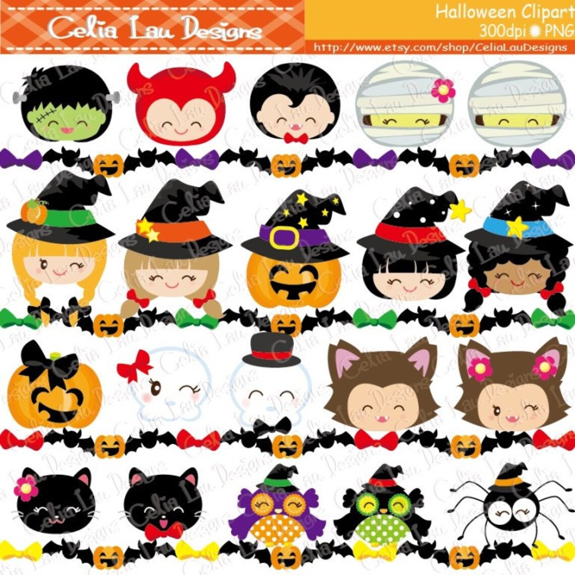 HALLOWEEN Clipart Happy Halloween Smiley Face Digital | Etsy