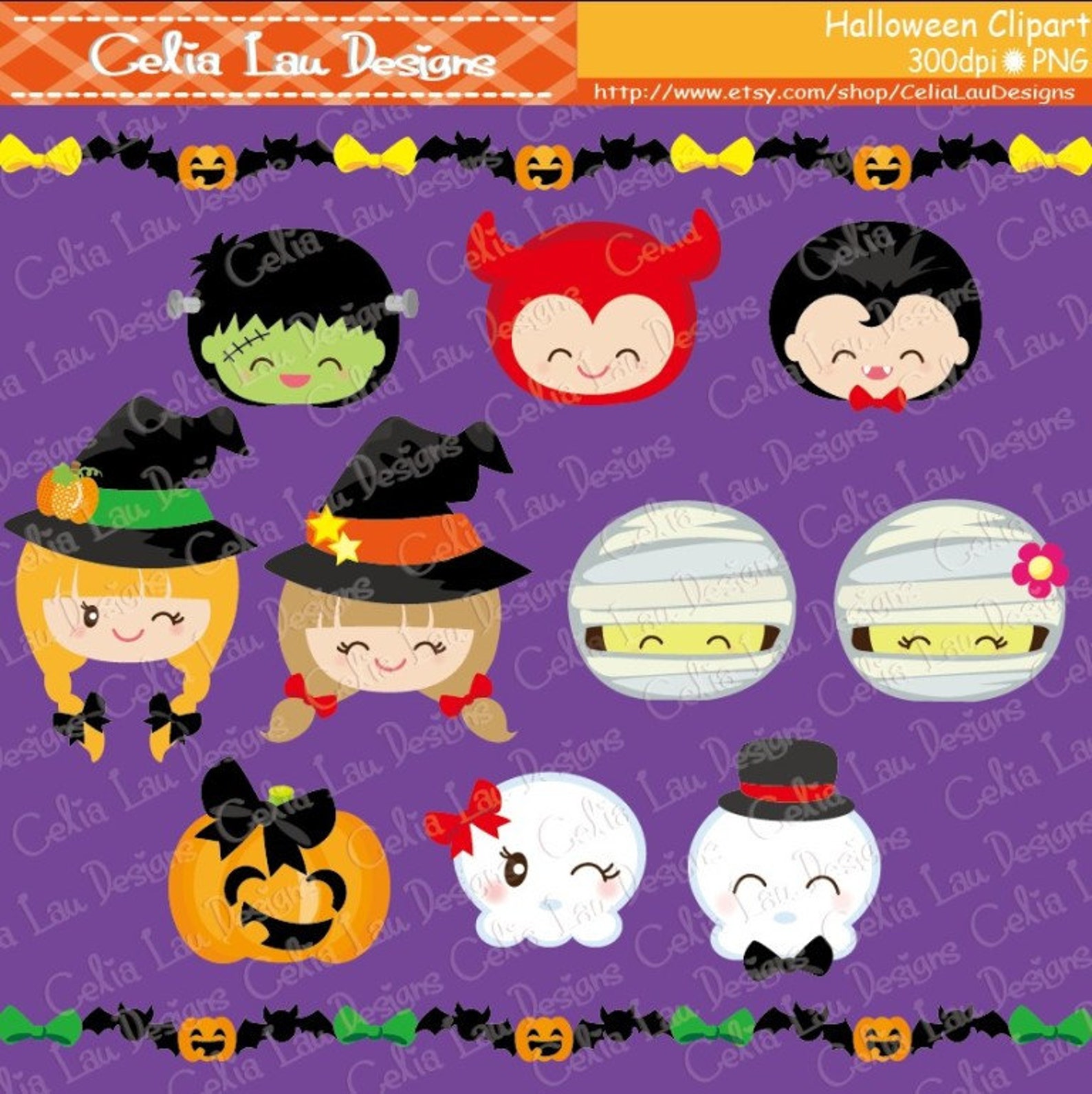 HALLOWEEN Clipart Happy Halloween Smiley Face Digital | Etsy