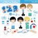 Cute Boys Nurse and Doctor Clipart, Career Clipart , Doctor Kids ...