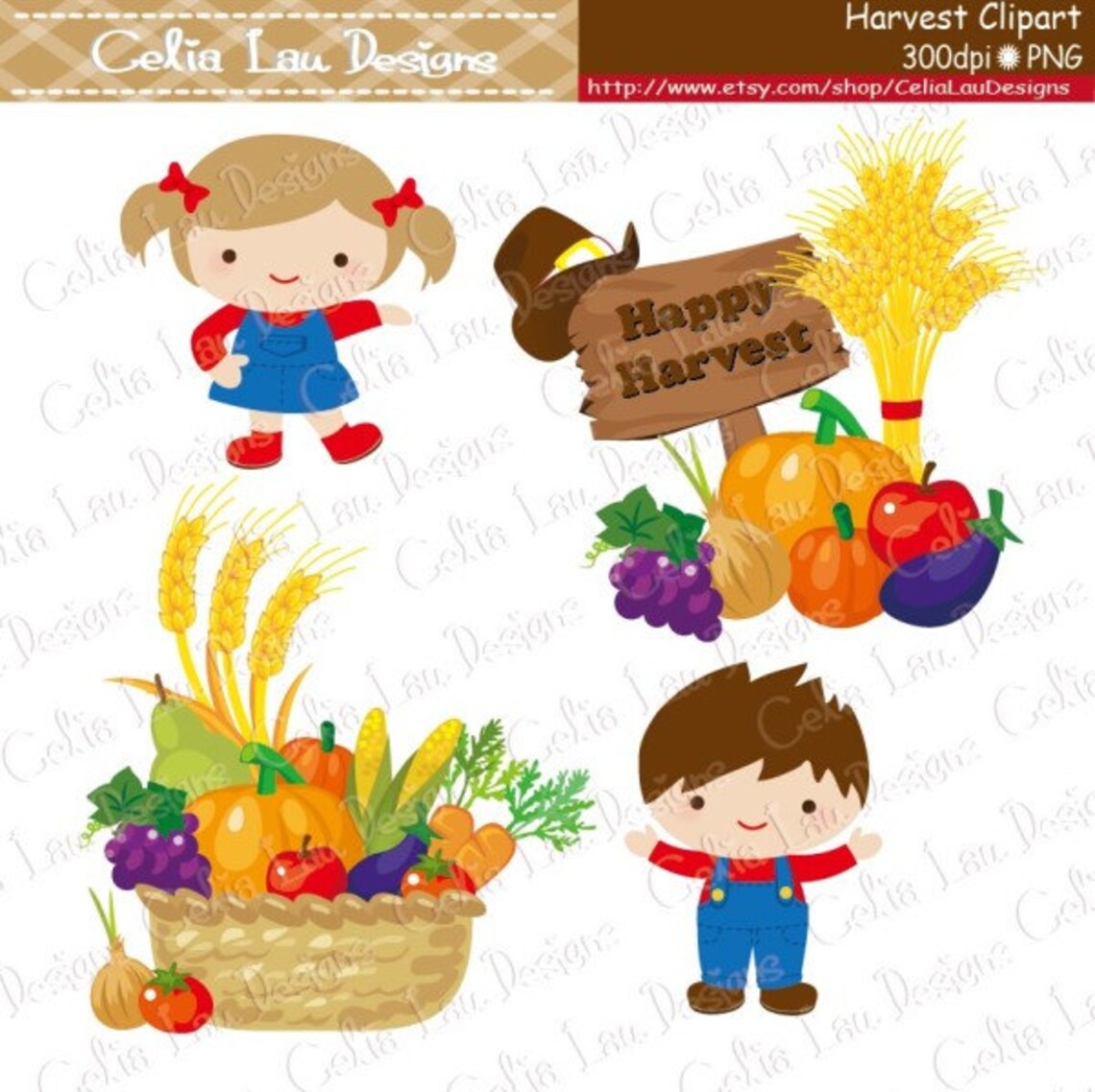 Harvest Clip Art Vegetables Digital Clip Art Farm Clip Art - Etsy