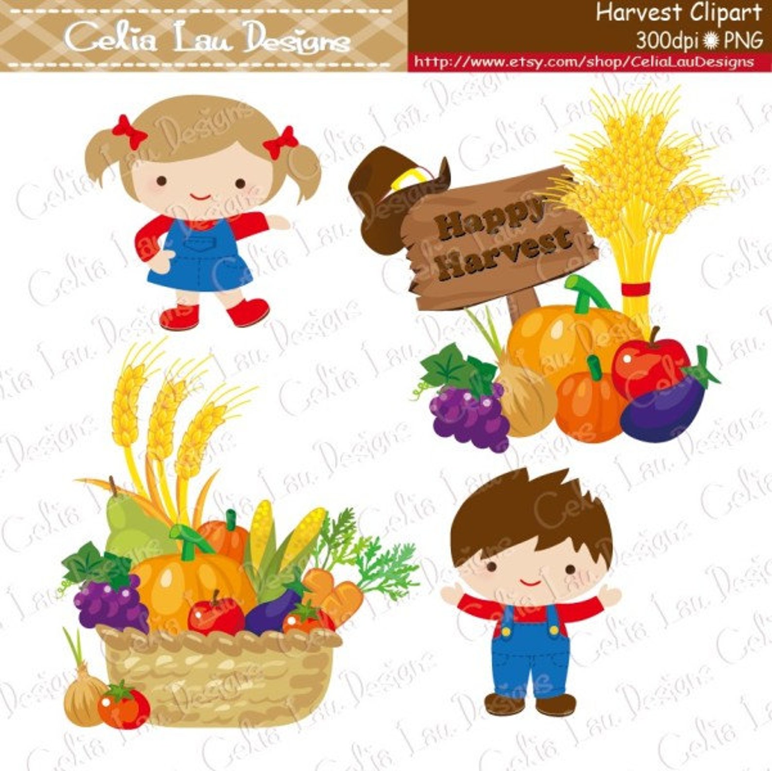 Harvest Clip Art Vegetables Digital Clip Art Farm Clip Art - Etsy