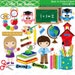 Back to School Clip Art, Back to School Clipart and Paper Set (CG059 ...