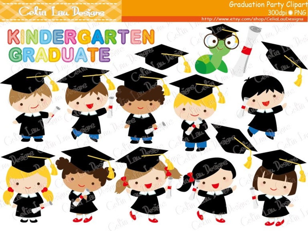 Graduation Party Clipart ,graduate Boys and Girls Clip Art / INSTANT ...