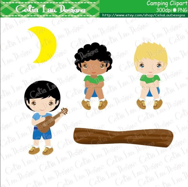 Boy Camping Party Camp Out Party and Forest Animal Clip Art - Etsy