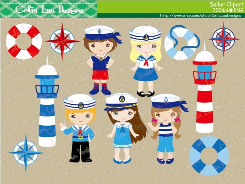 Sailor Clipart Sailing Boat Clipart Nautical Clip Art | Etsy