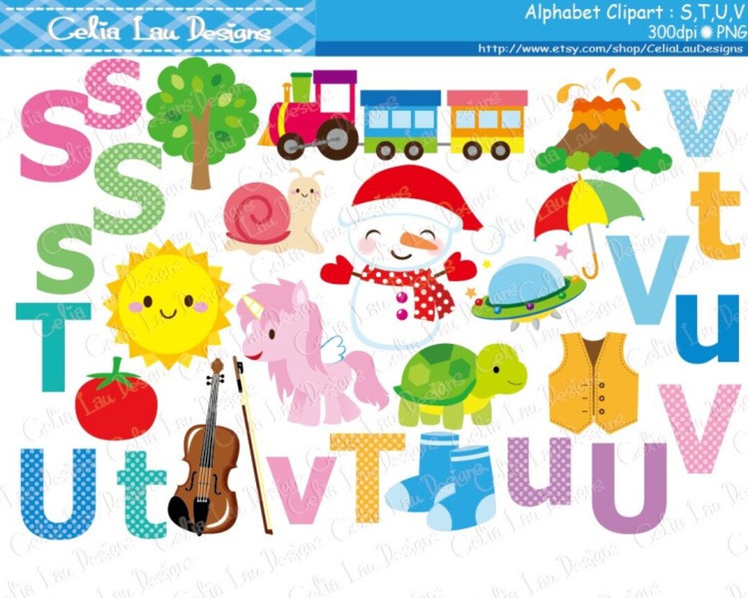 Alphabet Clipart : STUV / Back to School Clip Art / INSTANT - Etsy