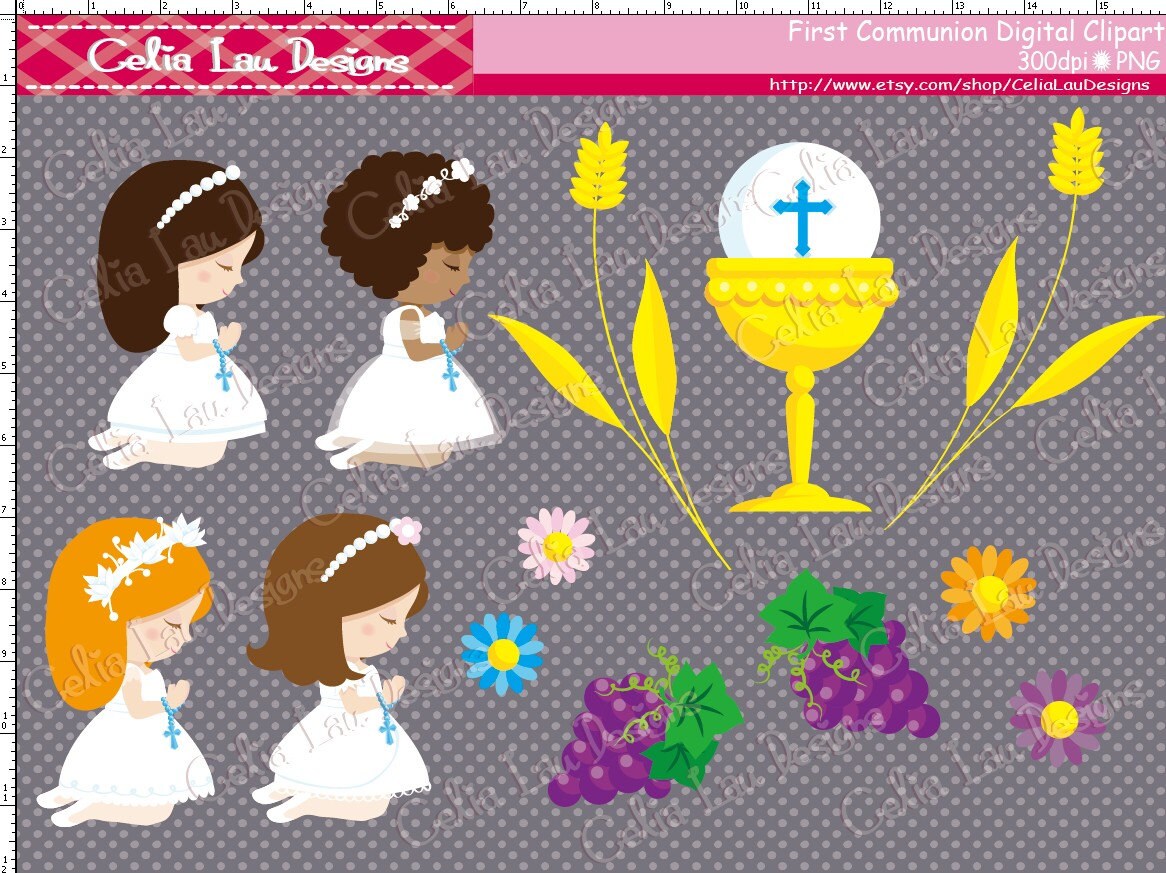 Niña primera comunión imágenes prediseñadas / niña 1ª comunión | Etsy
