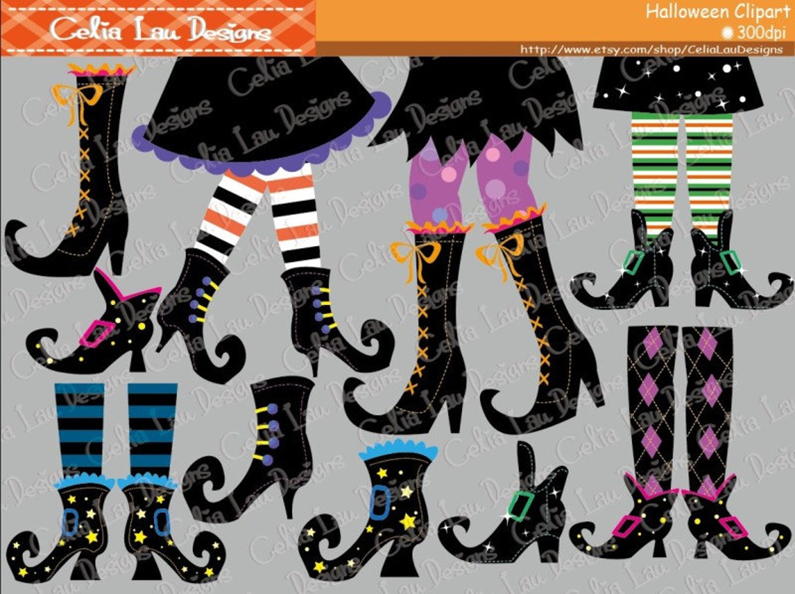 Witch Feet Clip Art Halloween Clipart Witch Boots Clipart - Etsy