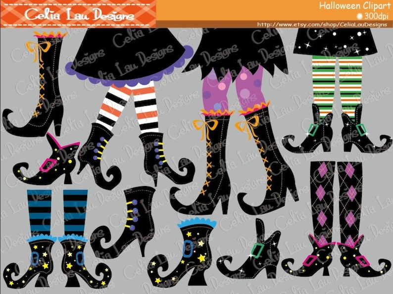 Witch Feet Clip Art Halloween Clipart Witch Boots Clipart - Etsy