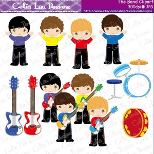 Little Boy Rockstar Clipart , Guitar Clipart, Musical Instrument , Rock ...