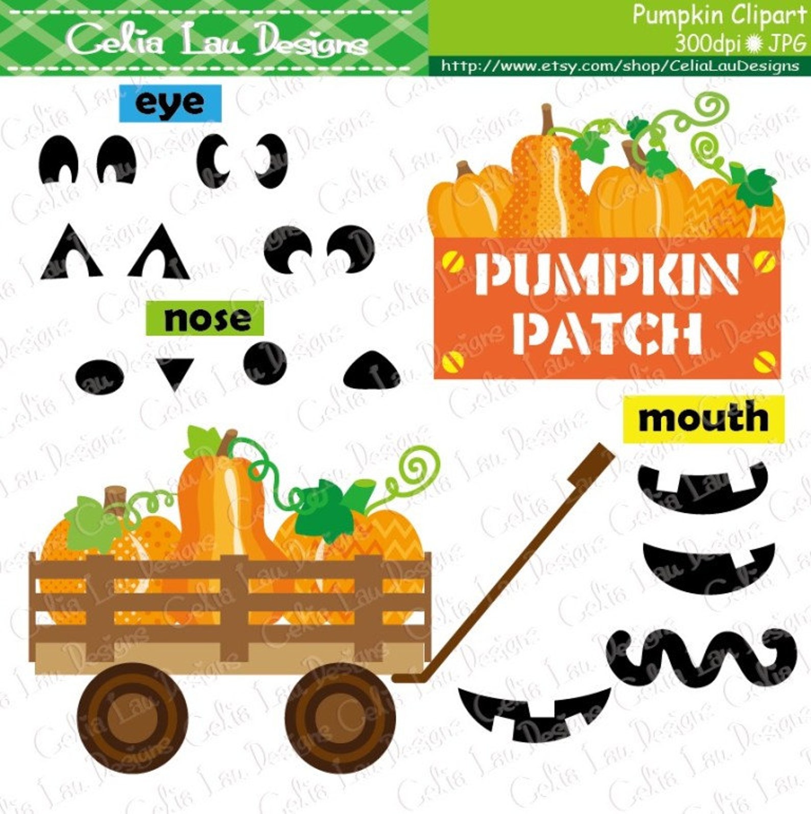 Pumpkin Patch Pumpkin Party Clip Art Pumpkin Clipartfall | Etsy