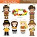 Thanksgiving Clipart, Turkey Clipart, Pilgrim Clipart, Indian Clipart ...