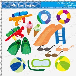 Pool Party Clipart, Cute Summer Boy Clipart CG028/ for Personal and ...