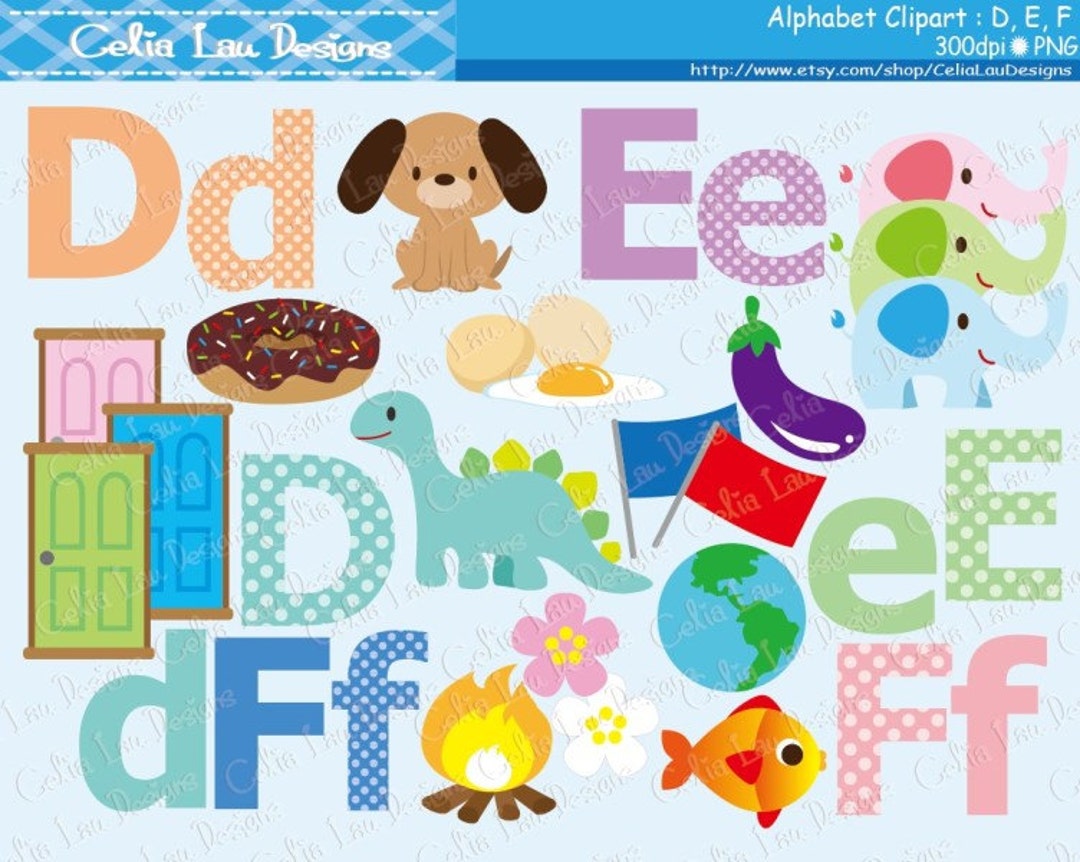 Alphabet Clipart : D , E , F / Back to School Clip Art / INSTANT ...