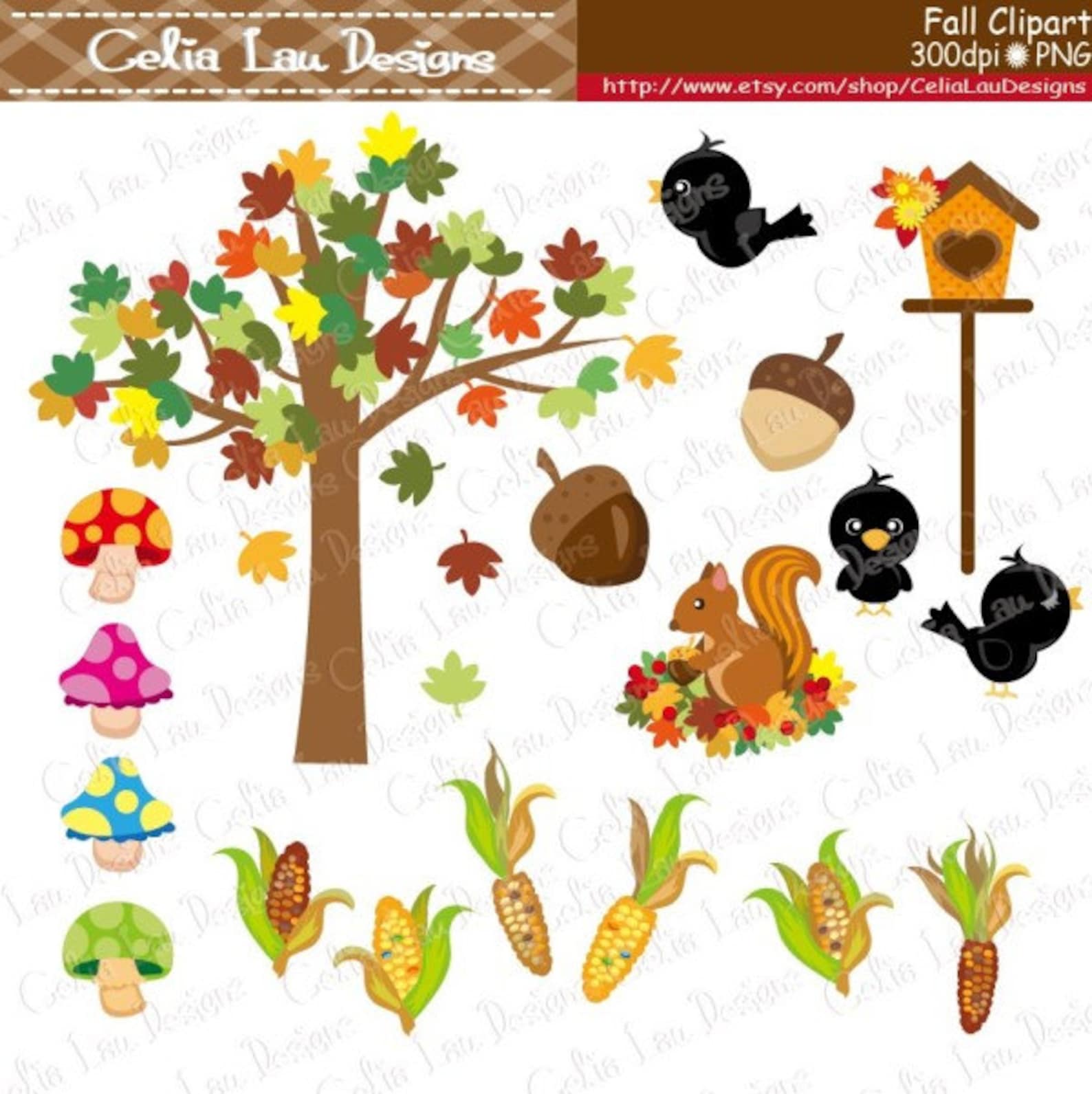 Fall Clipart Harvest Clipart Fall Harvest Digital Clipart - Etsy