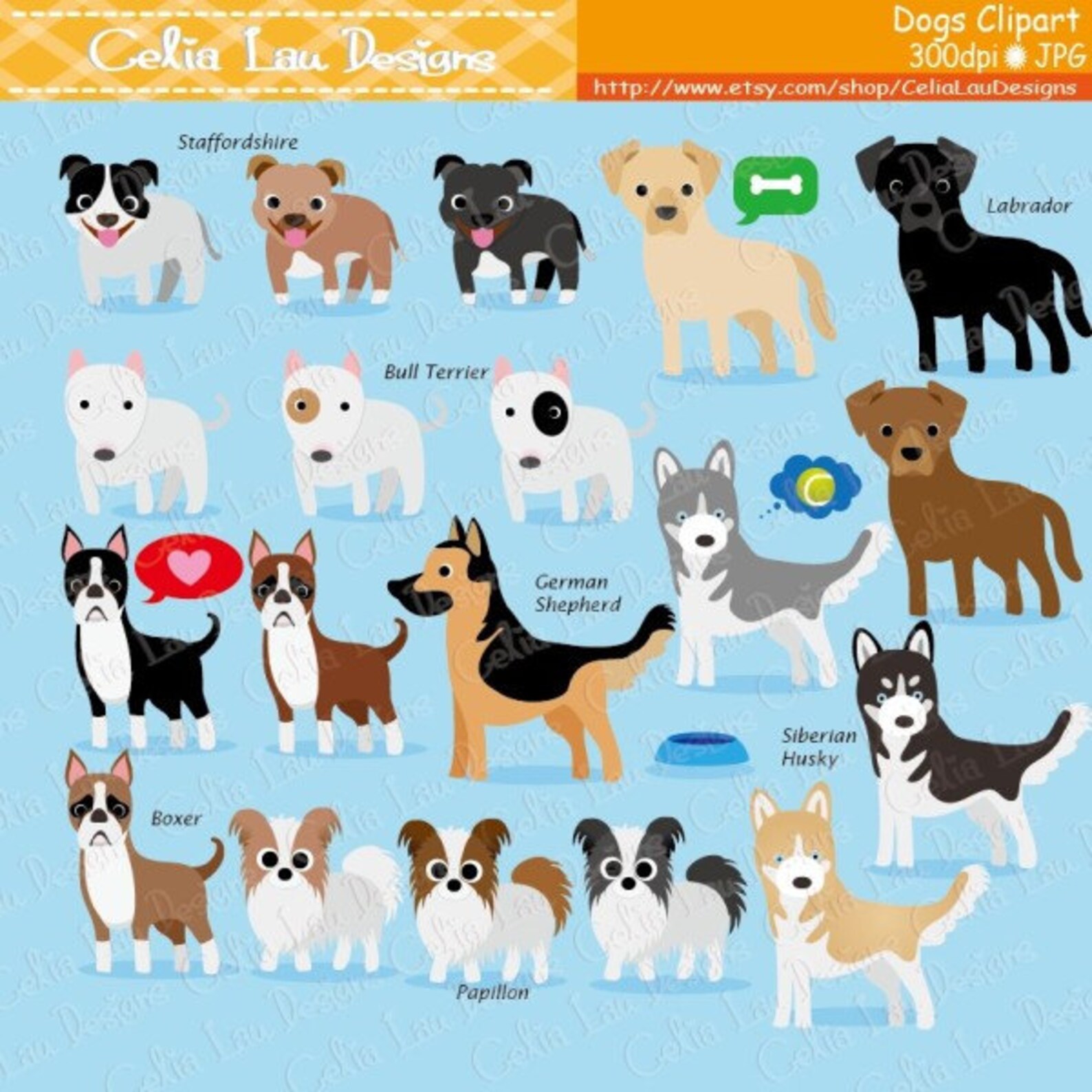 Dog Clipart Puppy Clipart Cute Dogs Clip Art Puppy | Etsy