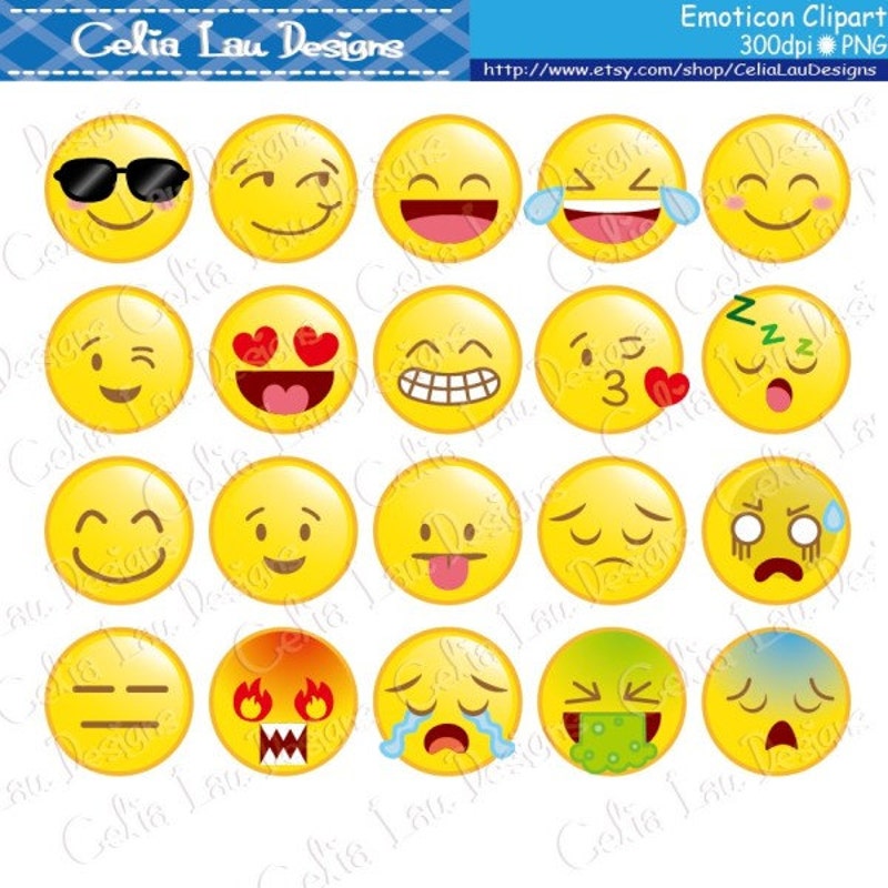Emoticon Clip Art - Etsy