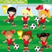 Soccer Girl Clipart, Football Girl Digital Clipart/ Soccer Clip Art ...