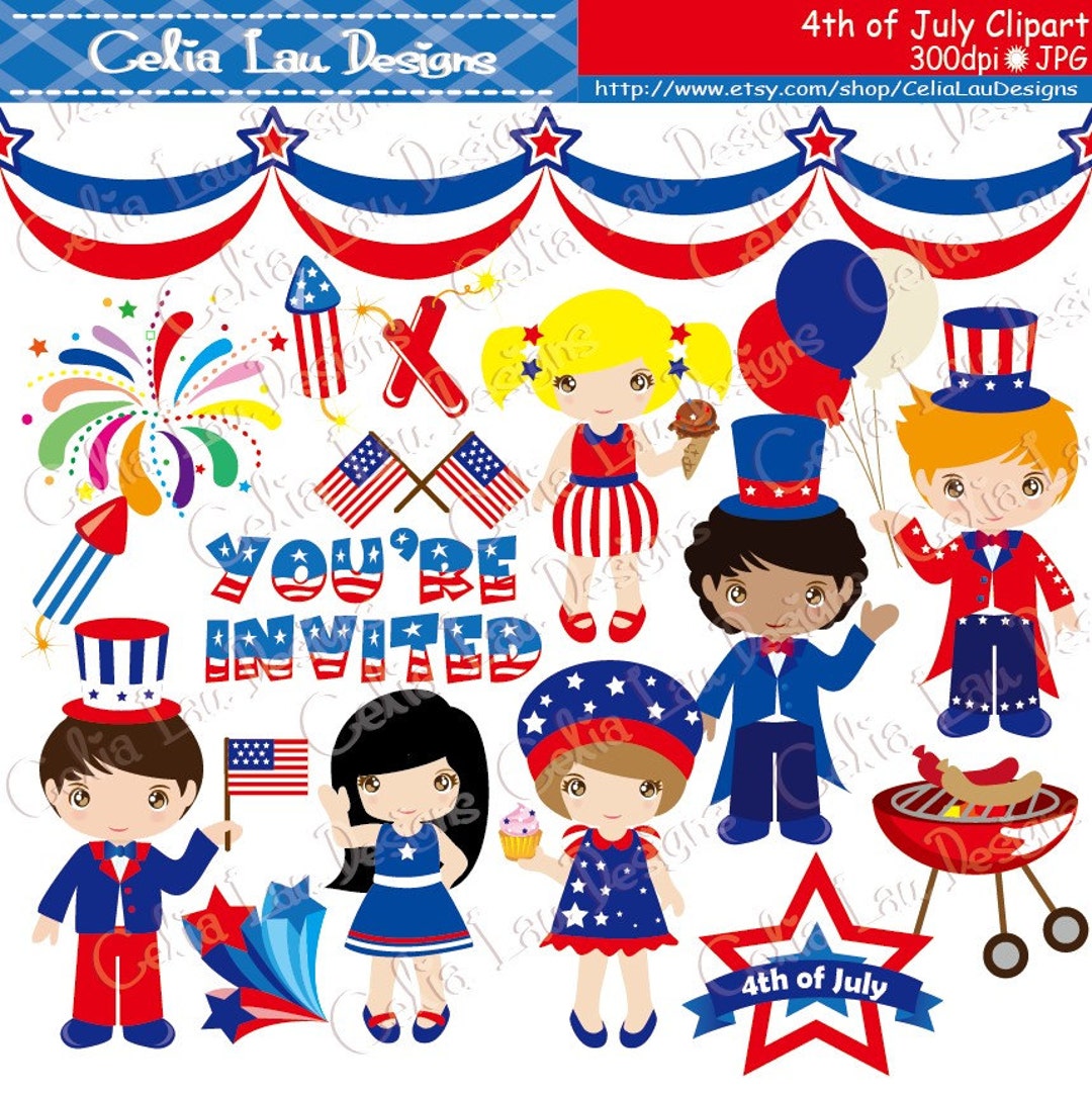 4th of July Clipart/ American Clipart / Independence Day Clip Art and ...