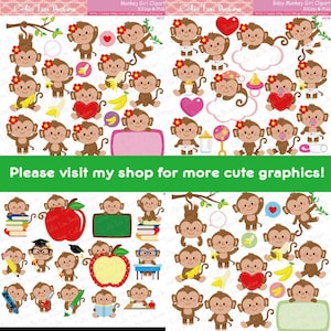 Baby Monkey Clipart, Cute Monkey Baby Boy Clipart - Etsy