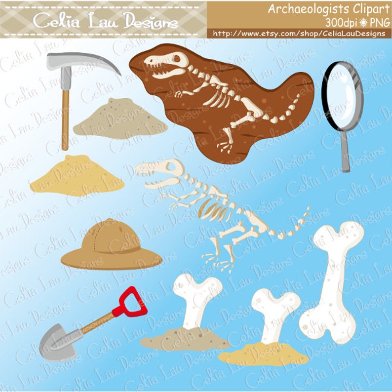 Archaeologist Kids Clipart Explorer Hat Dinosaur - Etsy