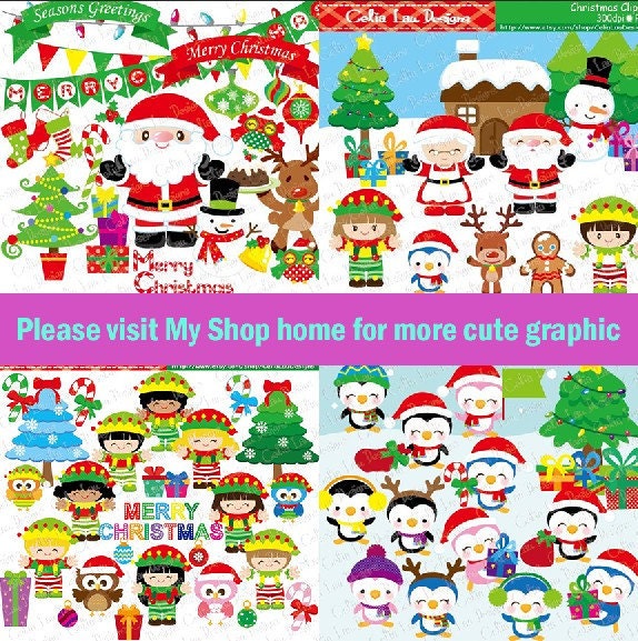 Christmas Digital Clipart Christmas Stamps Christmas Frames | Etsy
