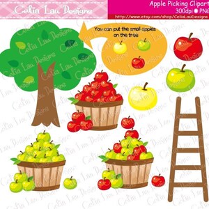 Apple Picking Clipart, Fall Clipart, Harvest Digital Clip Art , Apple ...