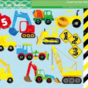 Construction Vehicles Digital Clipart and Background ,construction ...