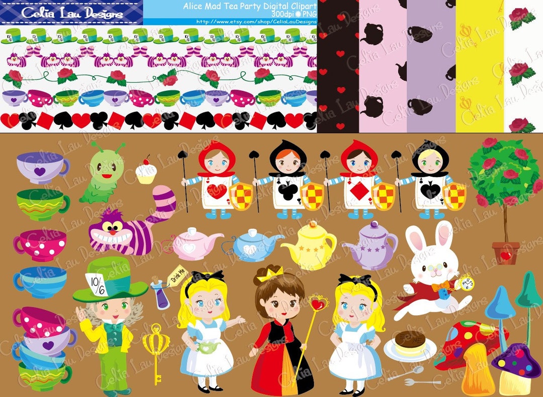Alice Digital Clipart and Paper Setcg007/ Digital Clip Art / INSTANT ...