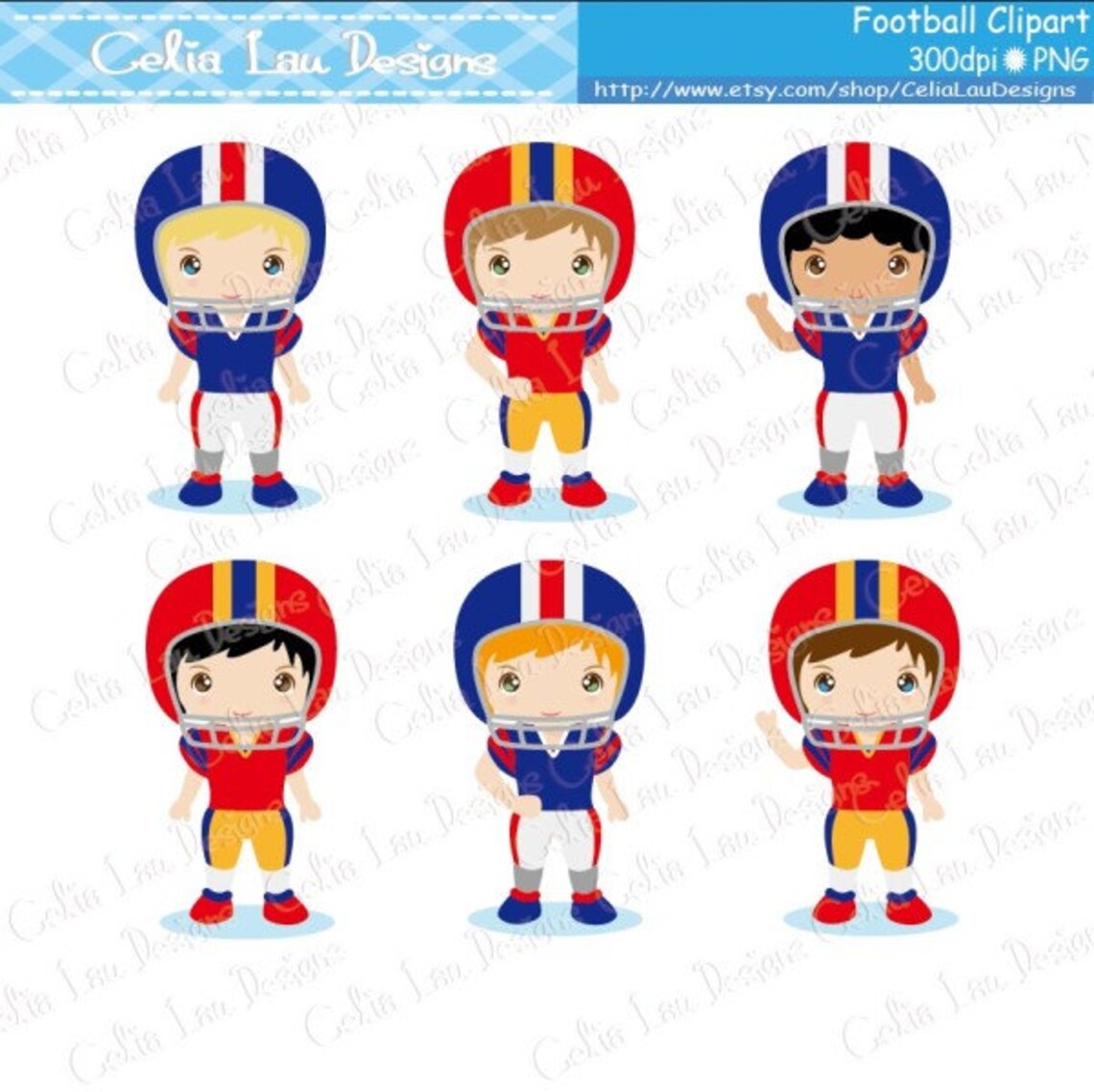 Football Clipart / Football Season Clip Art / Sport Kids Clip | Etsy
