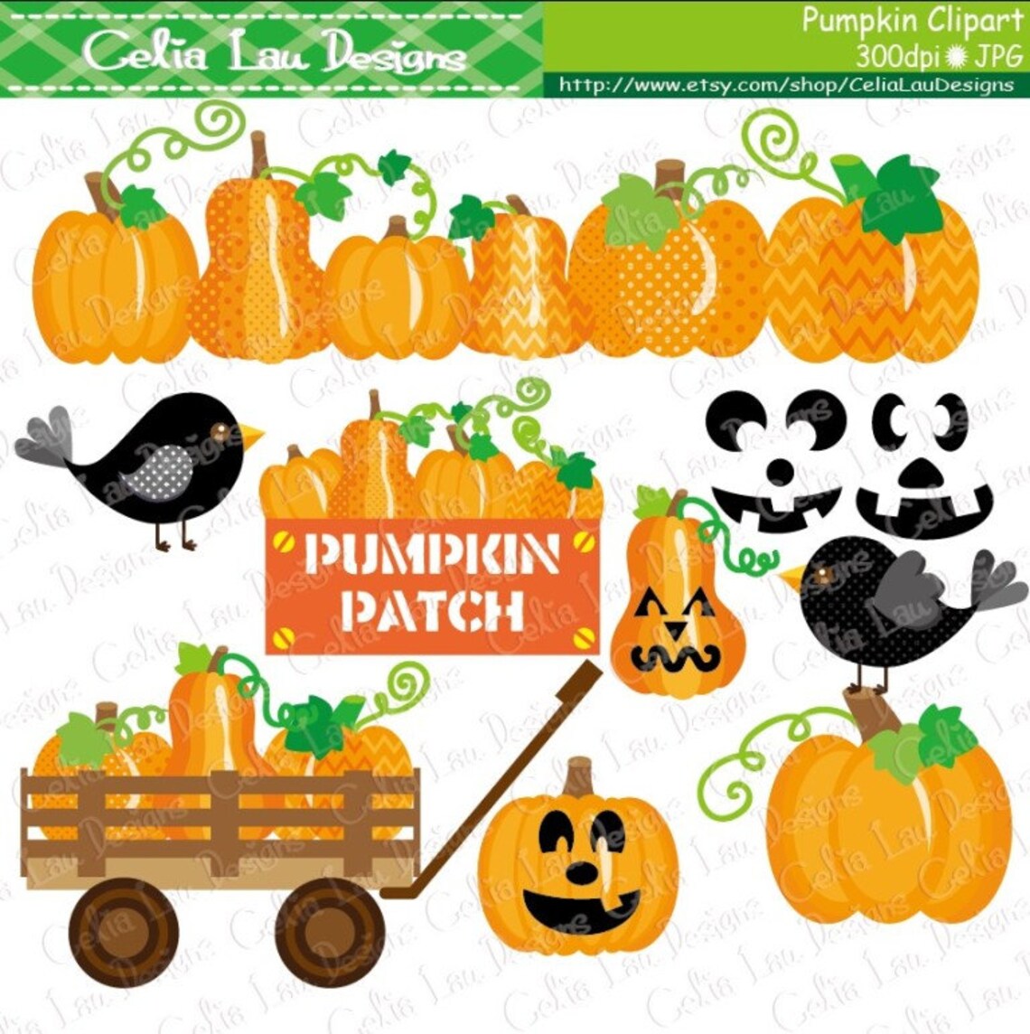 Pumpkin Patch Pumpkin Party Clip Art Pumpkin Clipartfall - Etsy