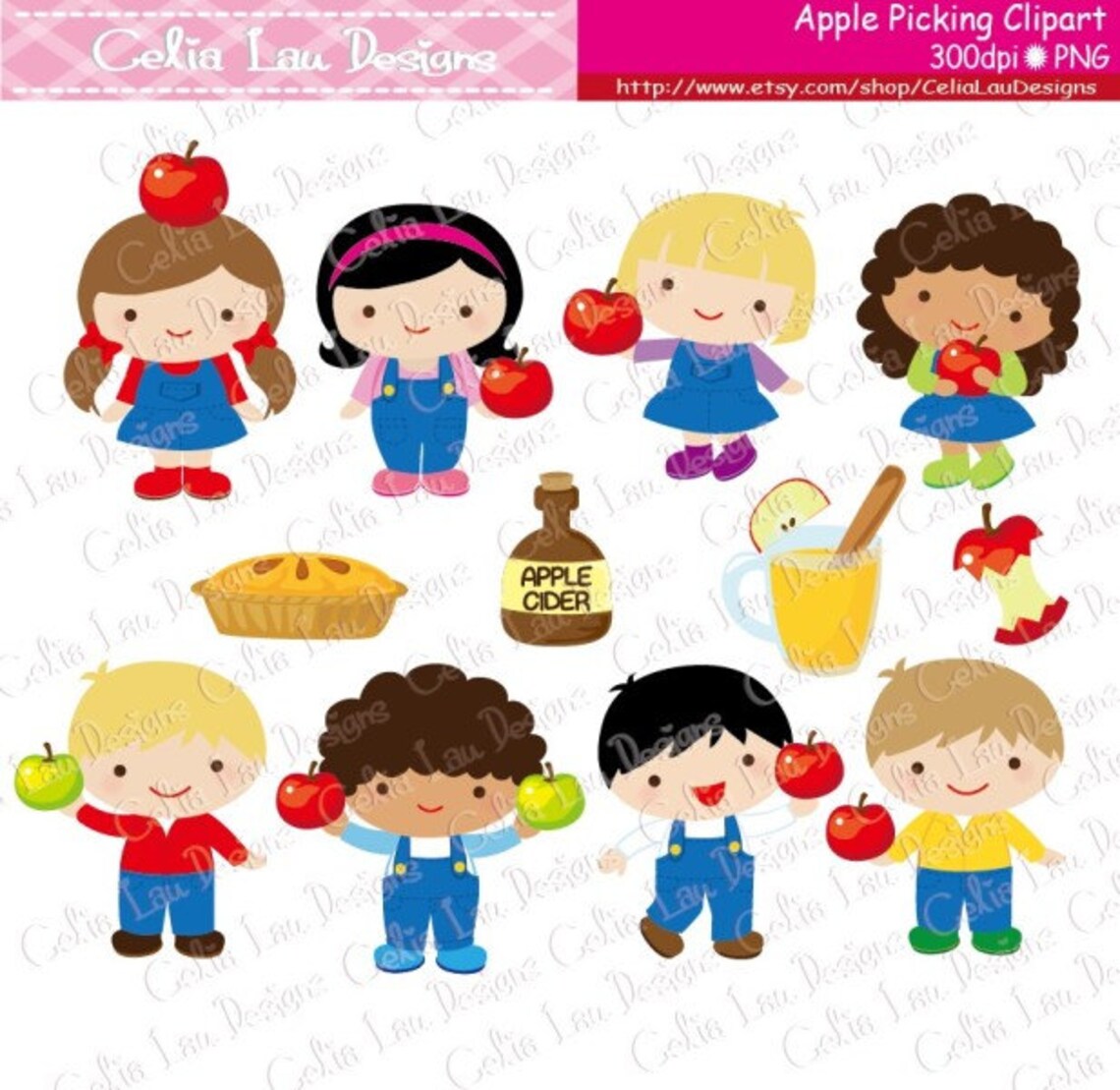 Apple Picking Clipart Fall Clipart Harvest Digital Clip Art - Etsy Canada