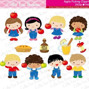 Apple Picking Clipart, Fall Clipart, Harvest Digital Clip Art , Apple ...