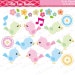 Pastel Birds Clipart Set Flower Clipart, Spring Bird, Lovebird Personal ...