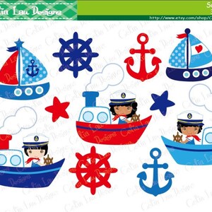Sailor Clipart, Sailing Boat Clipart, Nautical Clip Art, Sailing, Ocean ...