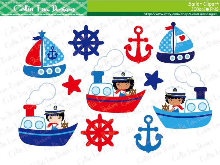Sailor Clipart Sailing Boat Clipart Nautical Clip Art - Etsy UK