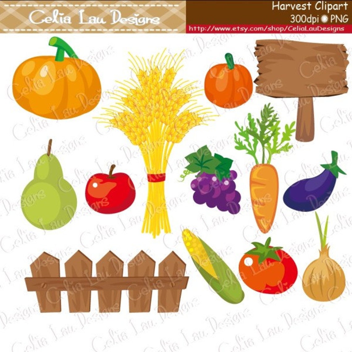 Harvest Clip Art Vegetables Digital Clip Art Farm Clip Art - Etsy