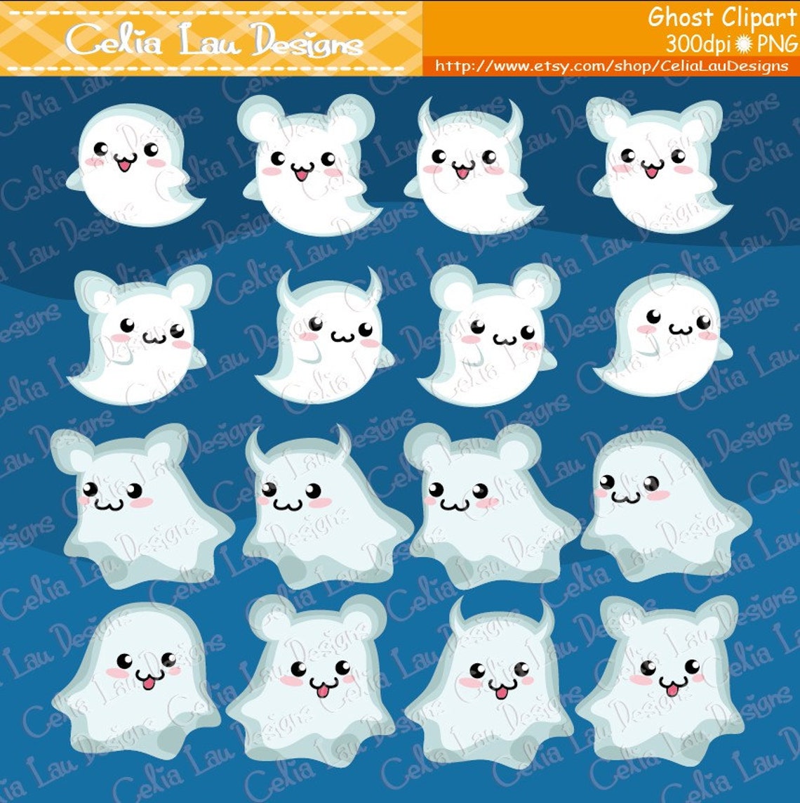 Halloween Clipart Cute Ghost Clipart Cute Halloween - Etsy