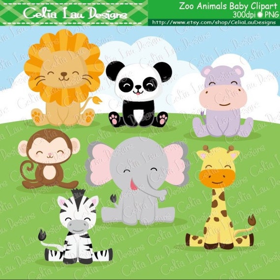 Cute Zoo Animals Clipart