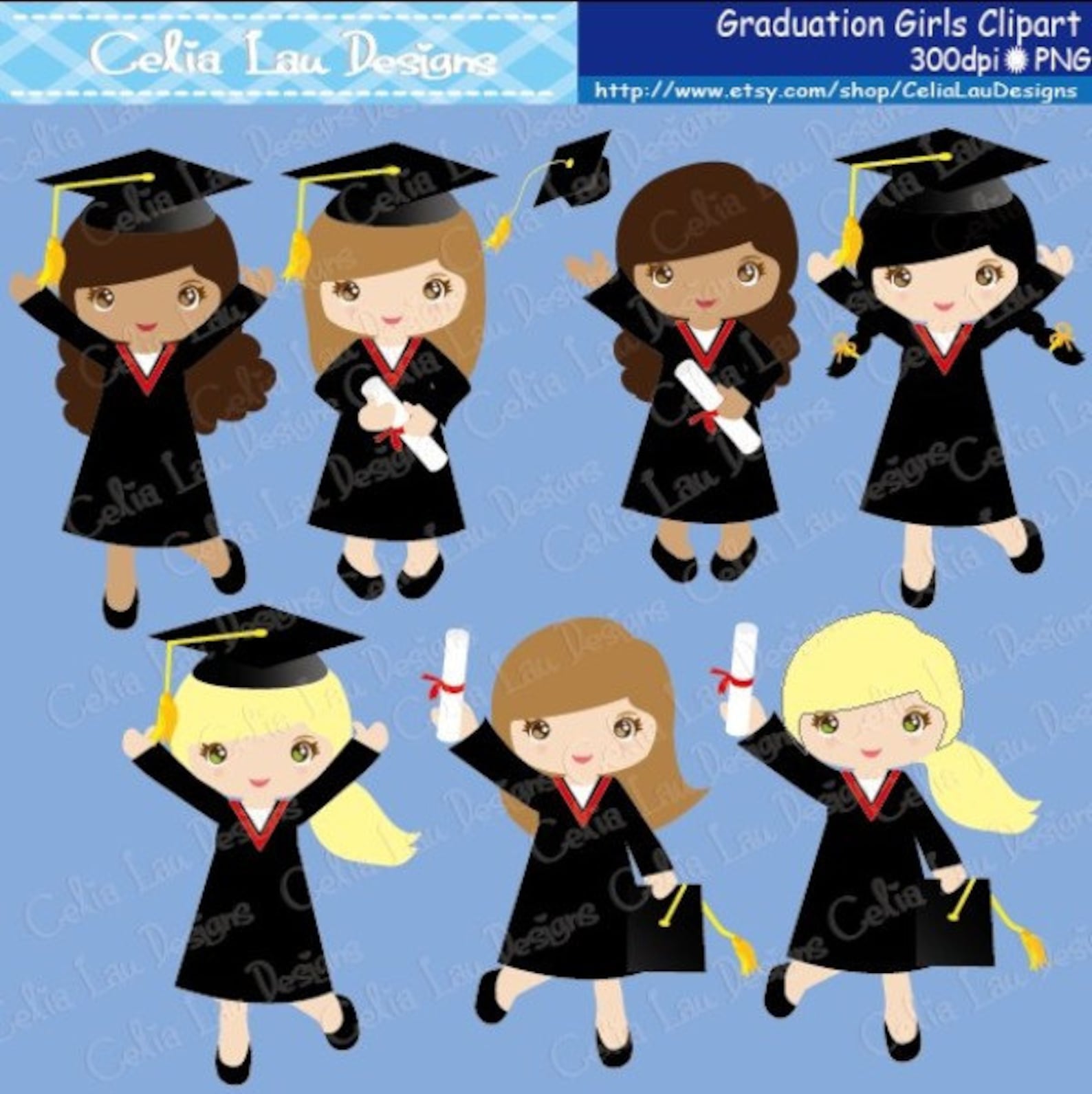 Graduation Clipart preschool Kindergarten Graduation Clip - Etsy