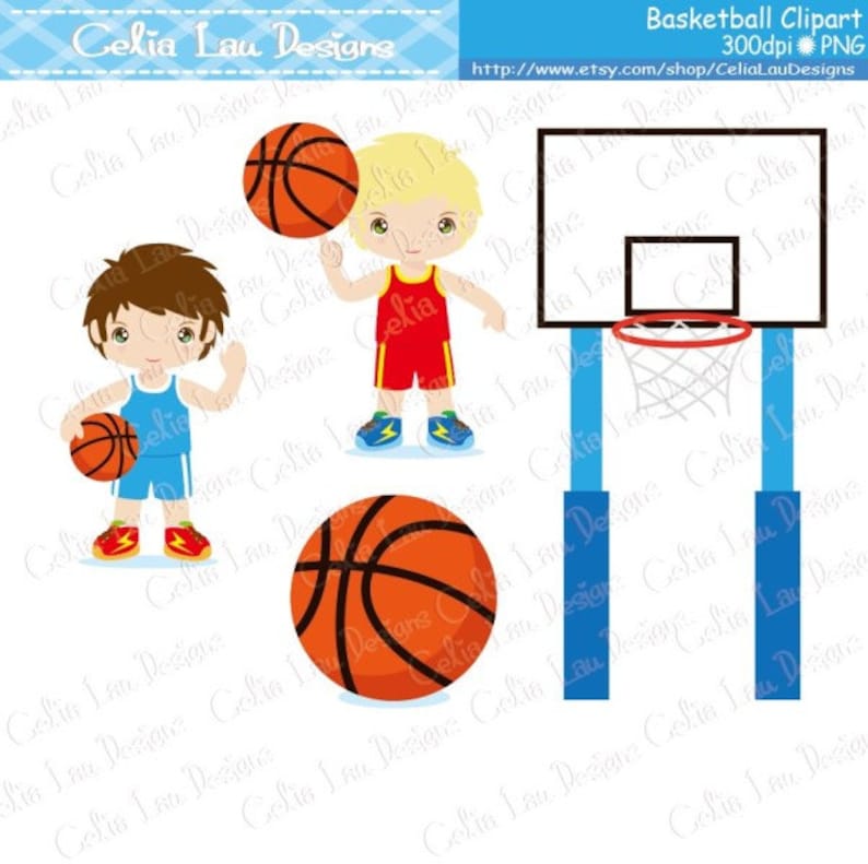 Basketball Clipart / Basketball Birthday Party Clip Art / - Etsy UK