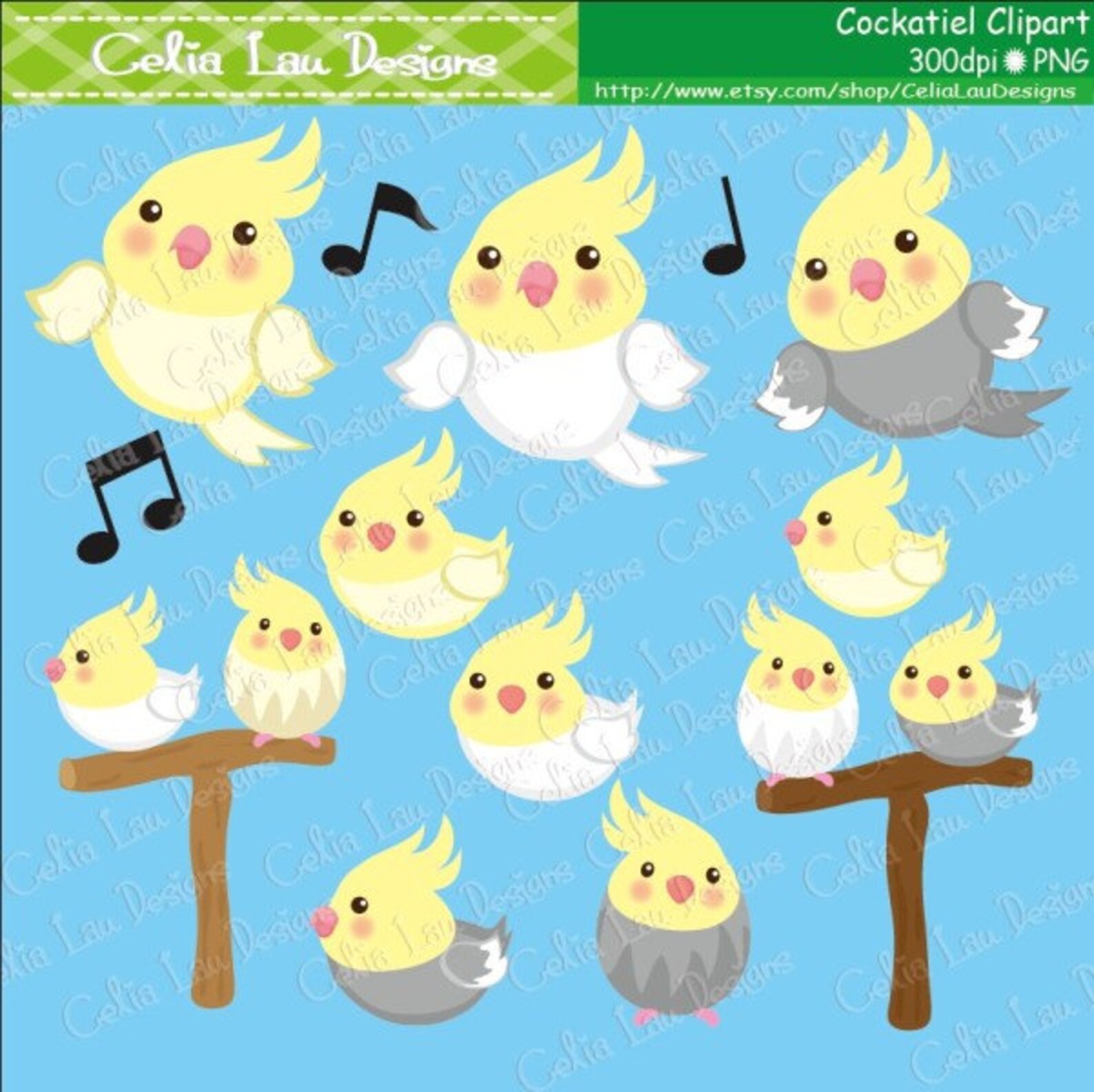 Bird Clipart Cockatiel clipart Digital Clipart Pet clip art | Etsy