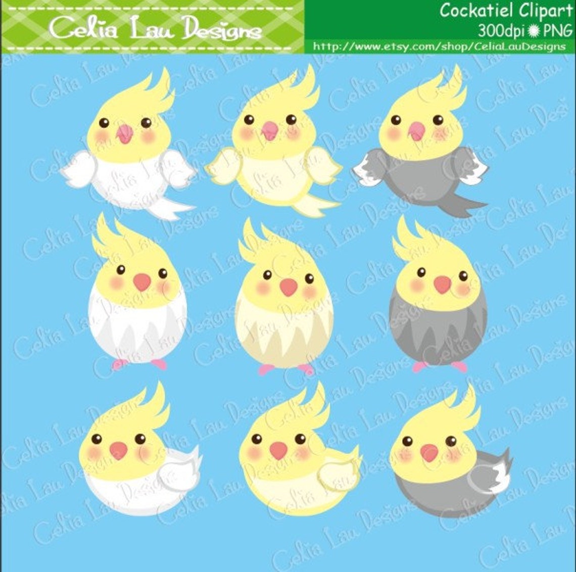 Bird Clipart Cockatiel clipart Digital Clipart Pet clip art | Etsy